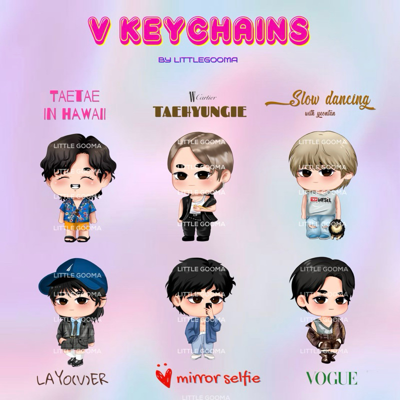 Jual Keychain BTS V Collection by Little Gooma - Gantungan Kunci BTS V ...