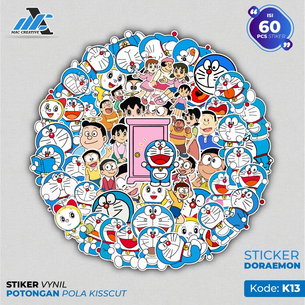 Jual [ MAC ] 60 PCS STICKER DORAEMON NOBITA SHIZUKA GIANT SUNEO DORAMI ...