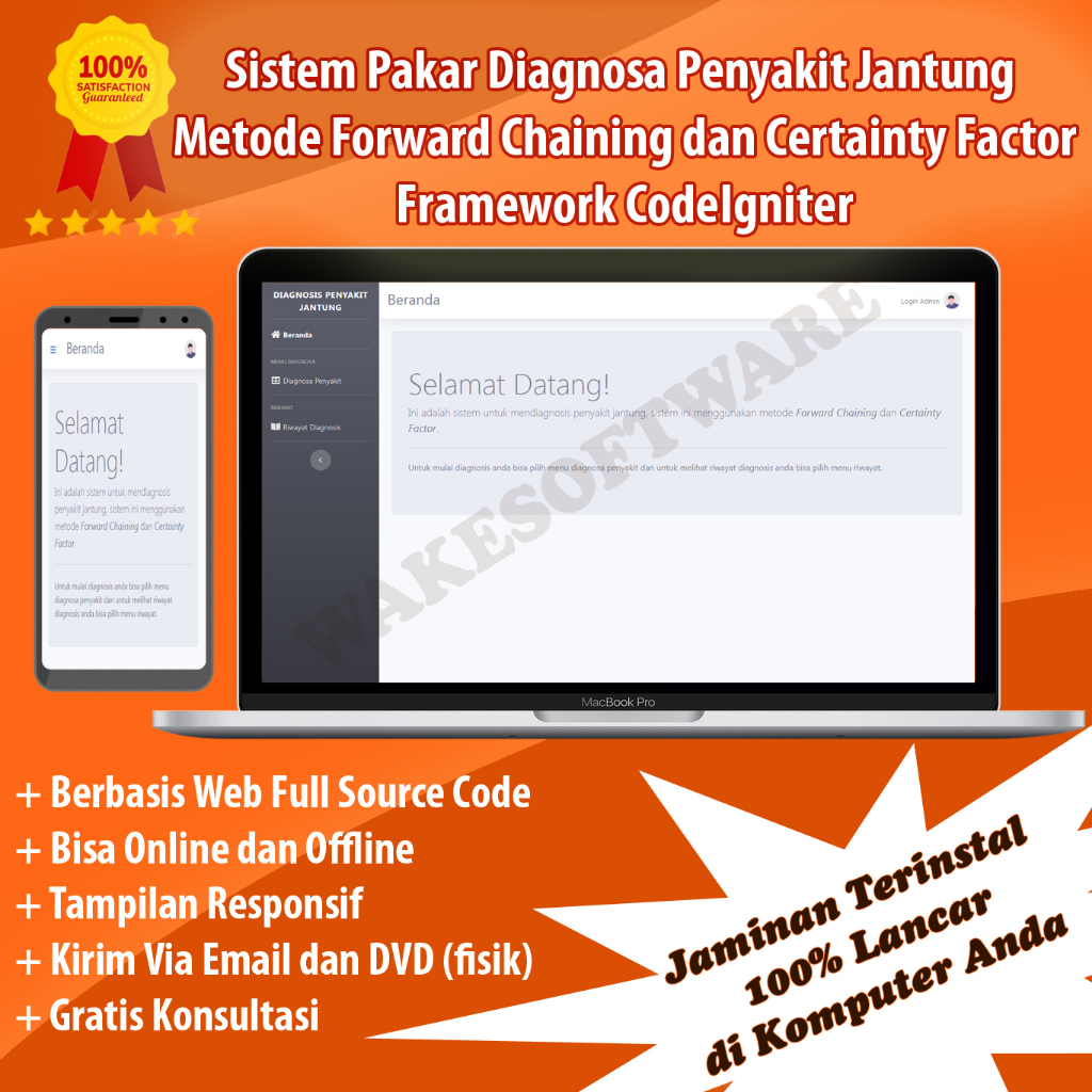 Jual APLIKASI SISTEM PAKAR DIAGNOSA PENYAKIT JANTUNG METODE FORWARD CHAINING DAN CERTAINTY ...