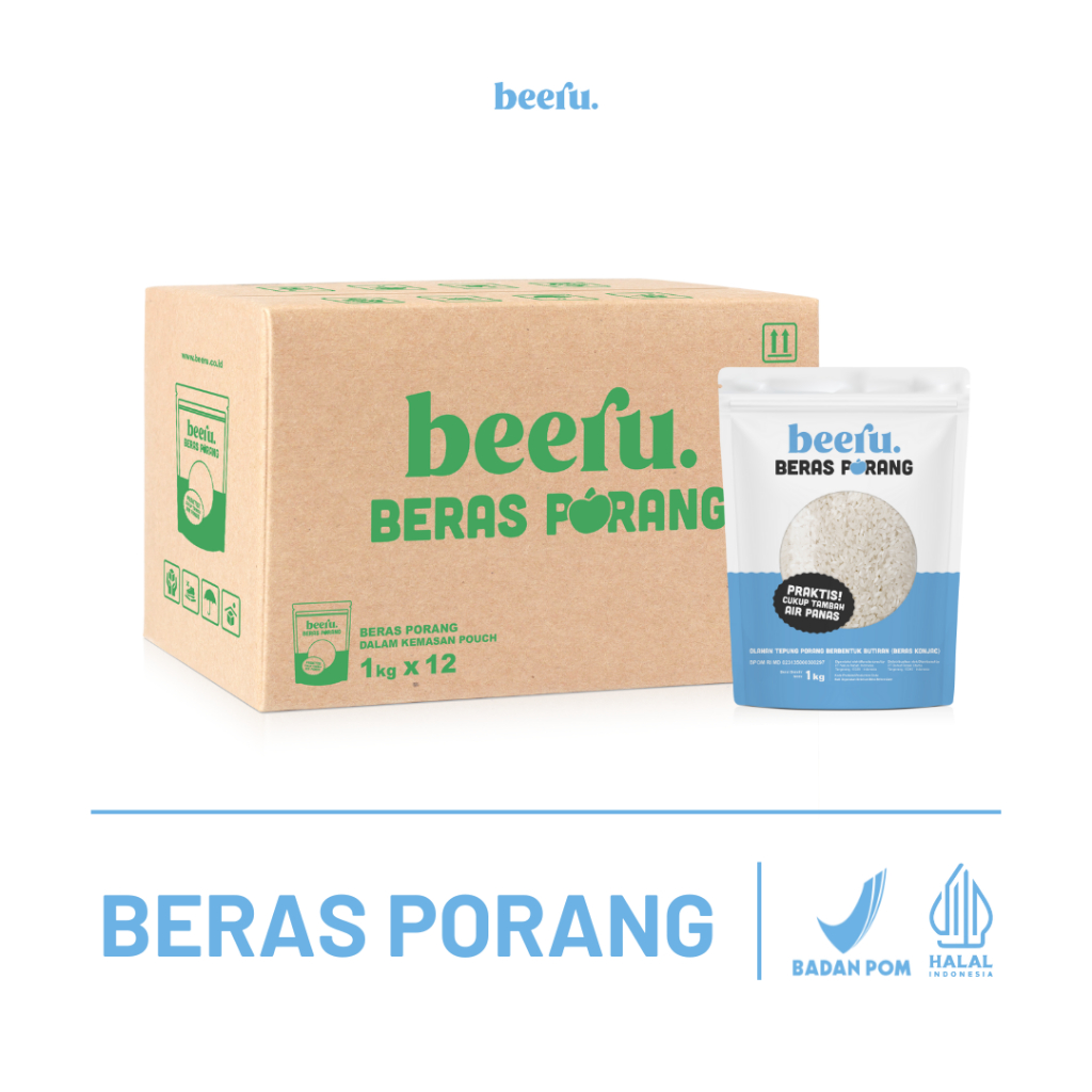 Jual Beeru Beras Porang Kardus isi 12 Pouch 1kg - Shirataki Konjac Rice ...