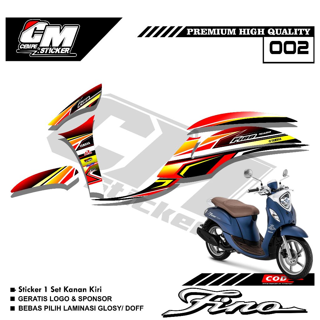 Jual Stiker Lis Variasi FINO GRANDE 125 Decal Striping Standar Fino ...