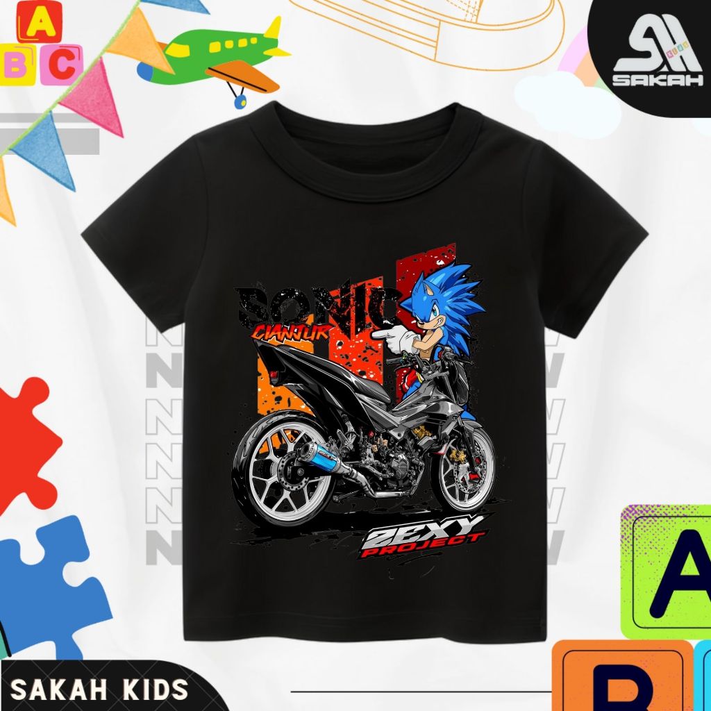 Jual Kaos Anak Custom Nama Combed 30s Gambar MOTOR SONIC 2 Untuk Anak ...