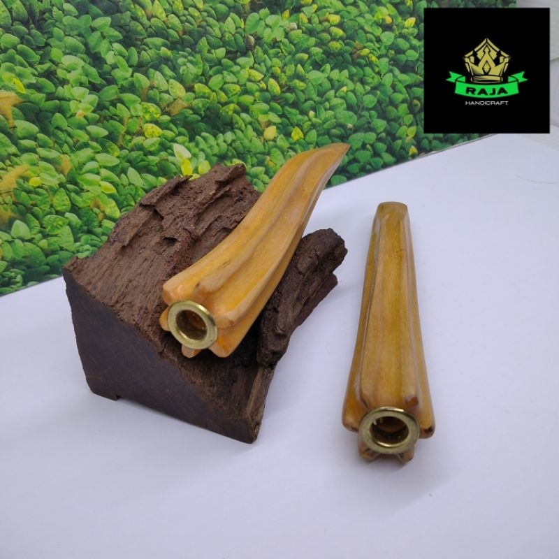 Jual pipa once sedotan kayu kemuning emas belimbing model S | Shopee ...