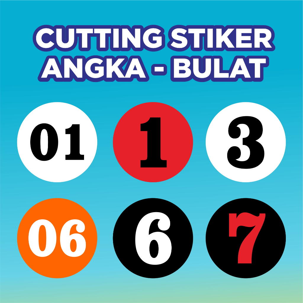 Jual Stiker & Label - Cutting Stiker Angka Bulat - Ukuran 11 Cm sampai ...