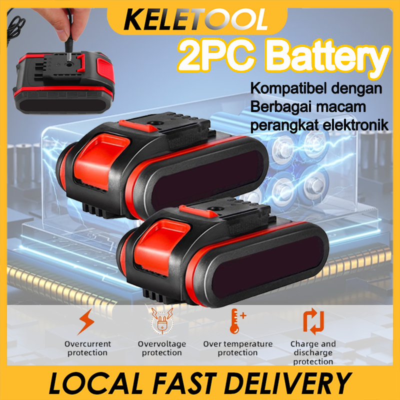 Jual KELETOOL 3PC Drill Battery bor Baterai cordless Lithium Li-Ion ...