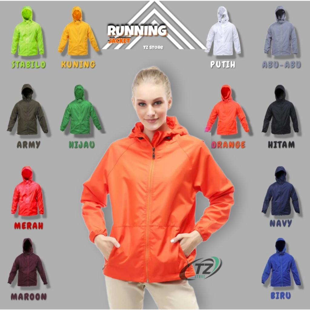 Jual Jaket Olahraga Running sauna suit Jogging Sepeda Parasut Windproof ...