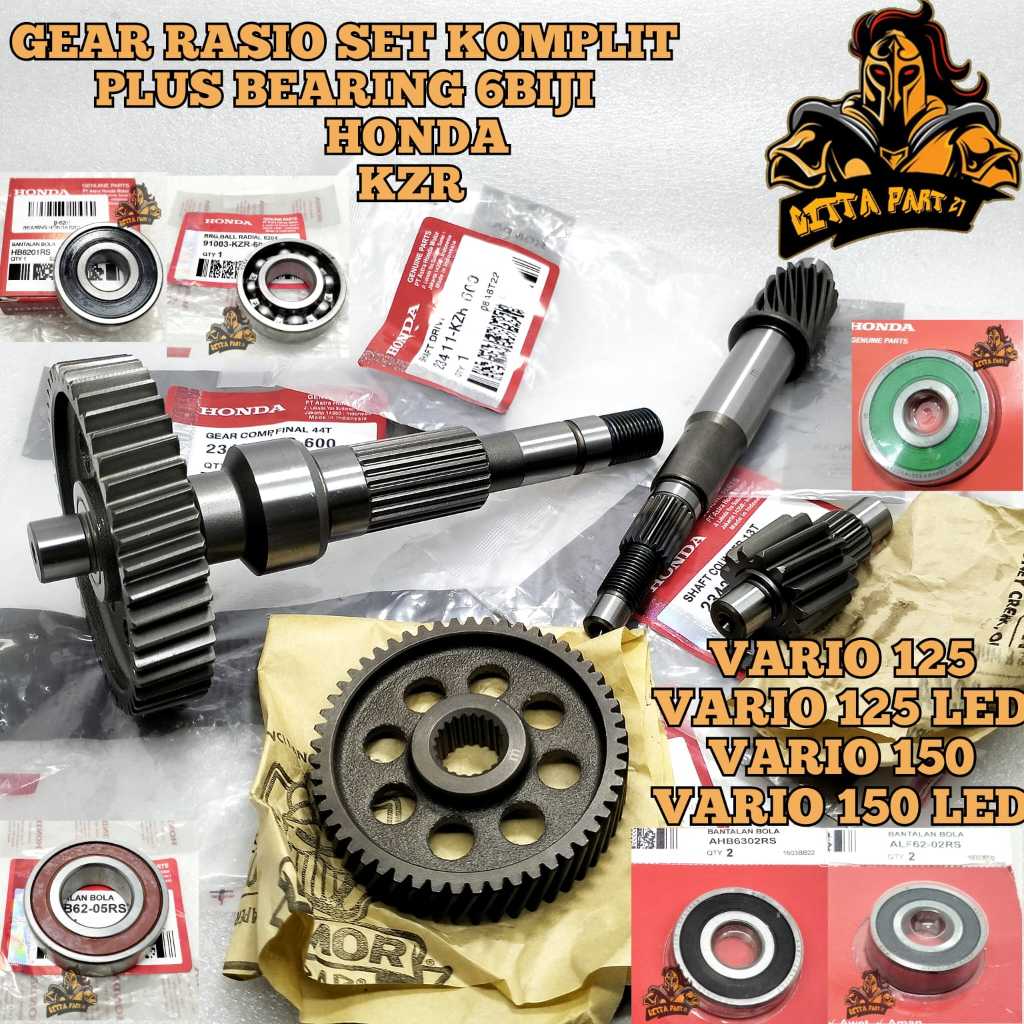 Jual GIGI GEAR RASIO SET KOMPLIT PLUS BEARING 6 BIJI ASLI ORIGINAL ...