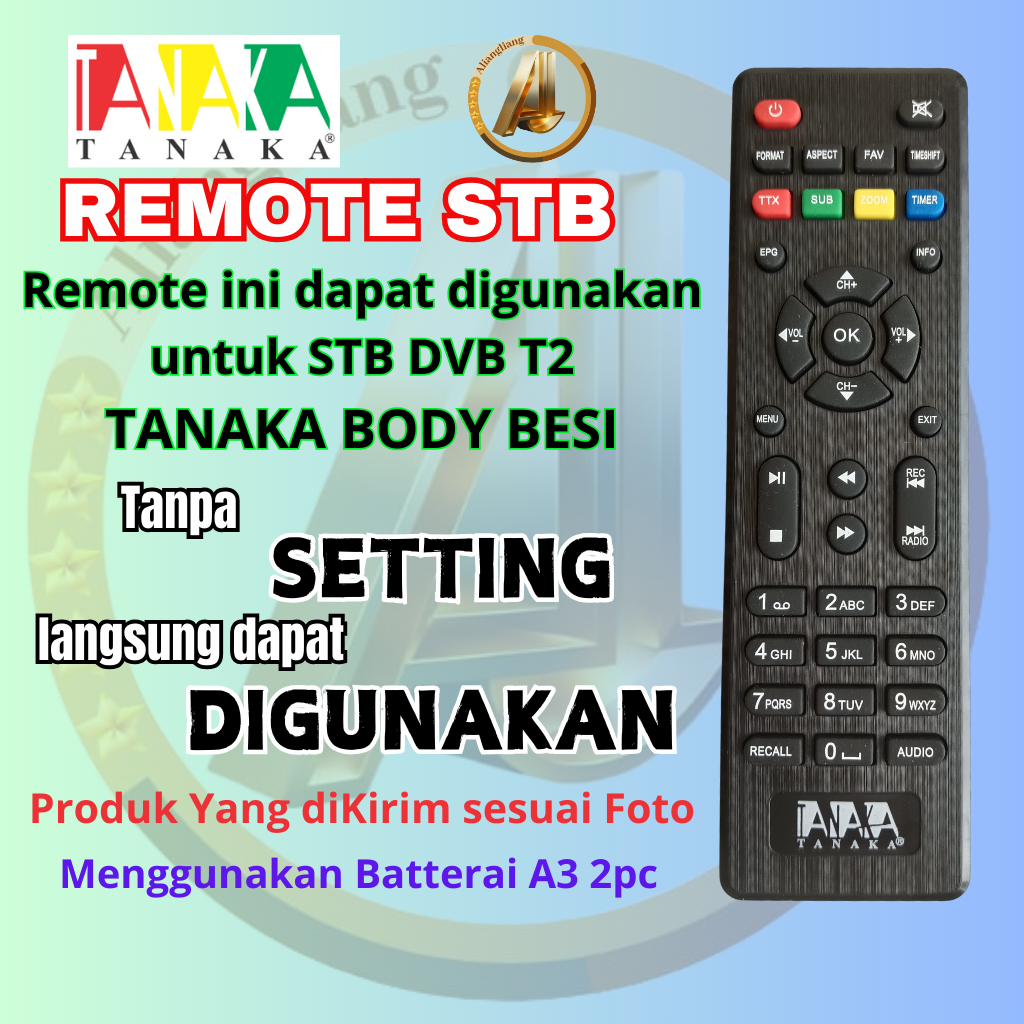 Jual Remot Remote Set Top Box DVB T2 STB TANAKA Body Besi (LAMA ...