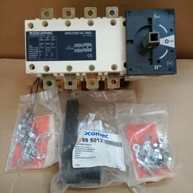 Jual Ohm Saklar Sircover Socomec 4p 200a. COS Change over Switch PLN ke Genset. On Off On ...