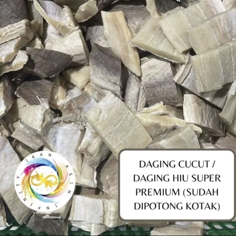 Jual Ikan Asin Daging Cucut / Daging Hiu Super Premium (Sudah Dipotong ...
