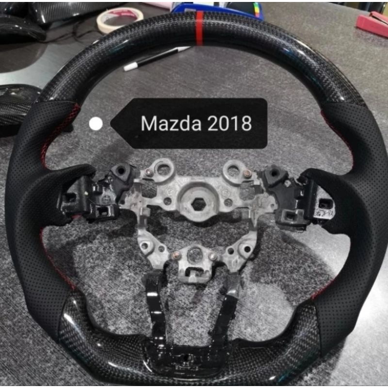 Jual lingkar stir setir Mazda CX-3 CX-5 CX-8 2017-2019 CARBON | Shopee ...