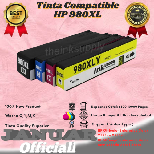 Jual Tinta Catridge Compatible HP 980XL 1 Paket For HP Officejet ...