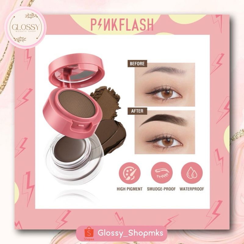Jual PINKFLASH PF-E22 2-in-1 Eyebrow Cream & Powder Gel Pomade Kosmetik ...