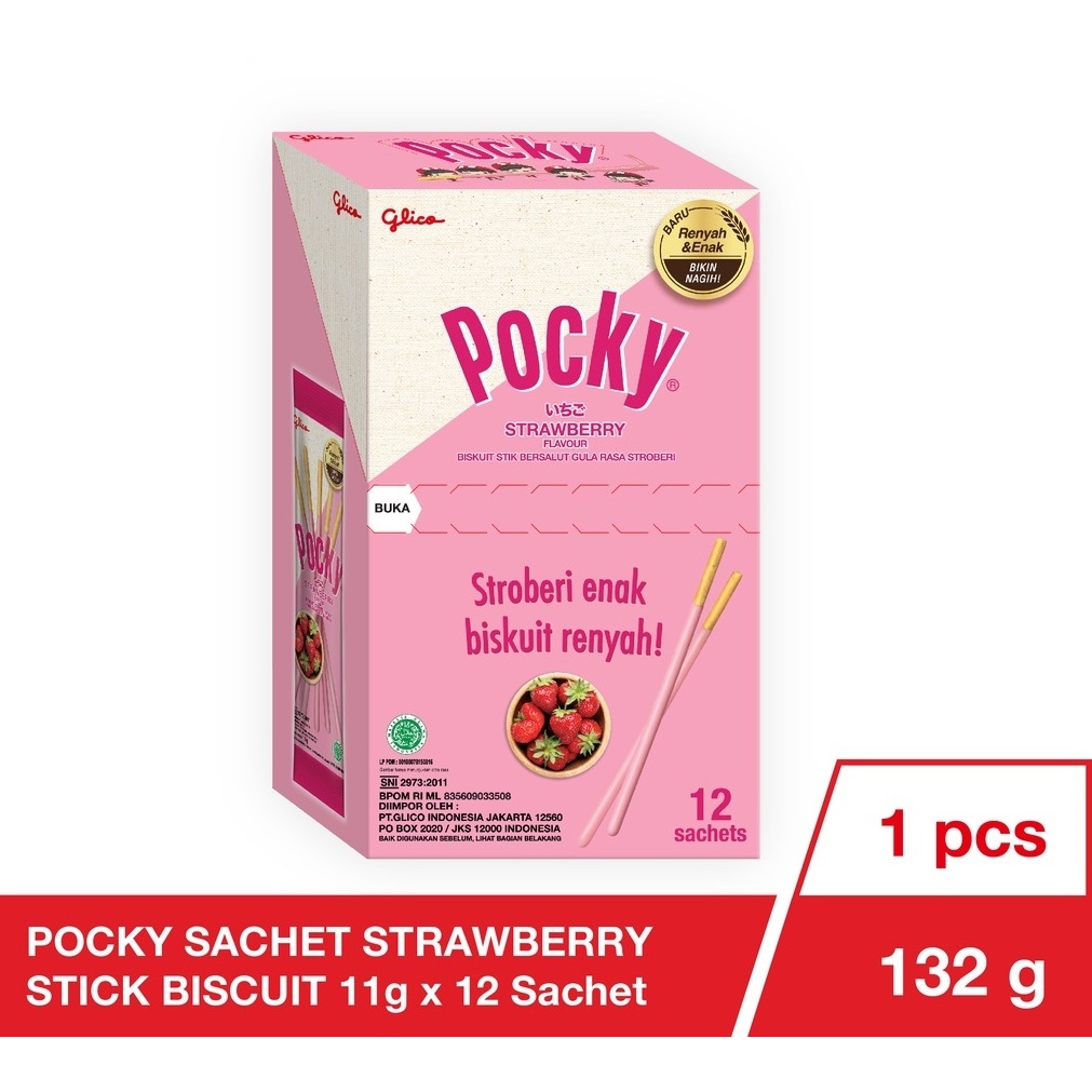 Jual .Sekotak Pocky Single Biskuit Stik Rasa Chocolate Strawberry Isi ...
