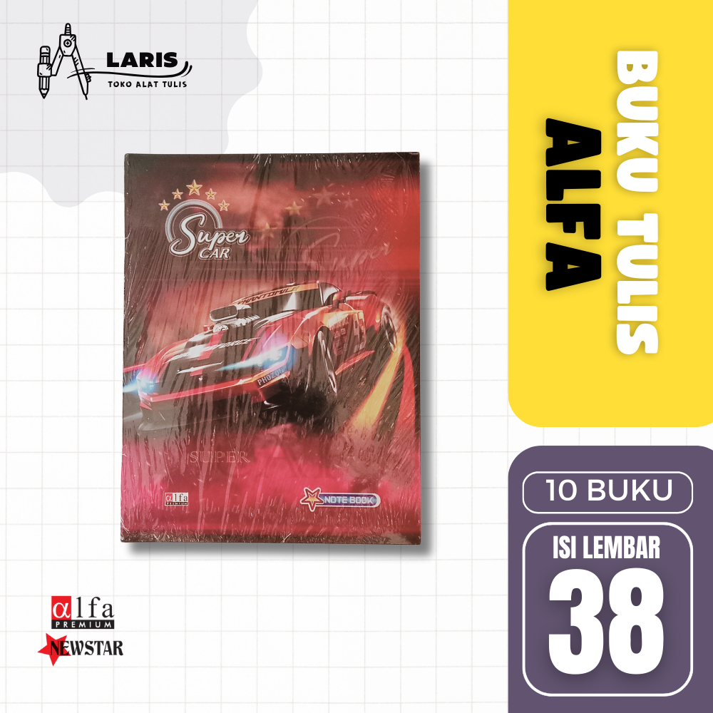 Jual Buku Tulis 38 Lembar Alfa Premium | 1 pak 10 pcs | Shopee Indonesia