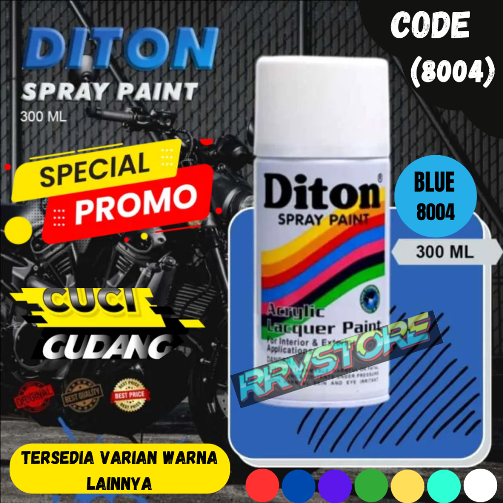 Jual CAT SEMPROT DITON BLUE 8004 300cc CAT DITON BIRU STABILO 300cc | Shopee Indonesia
