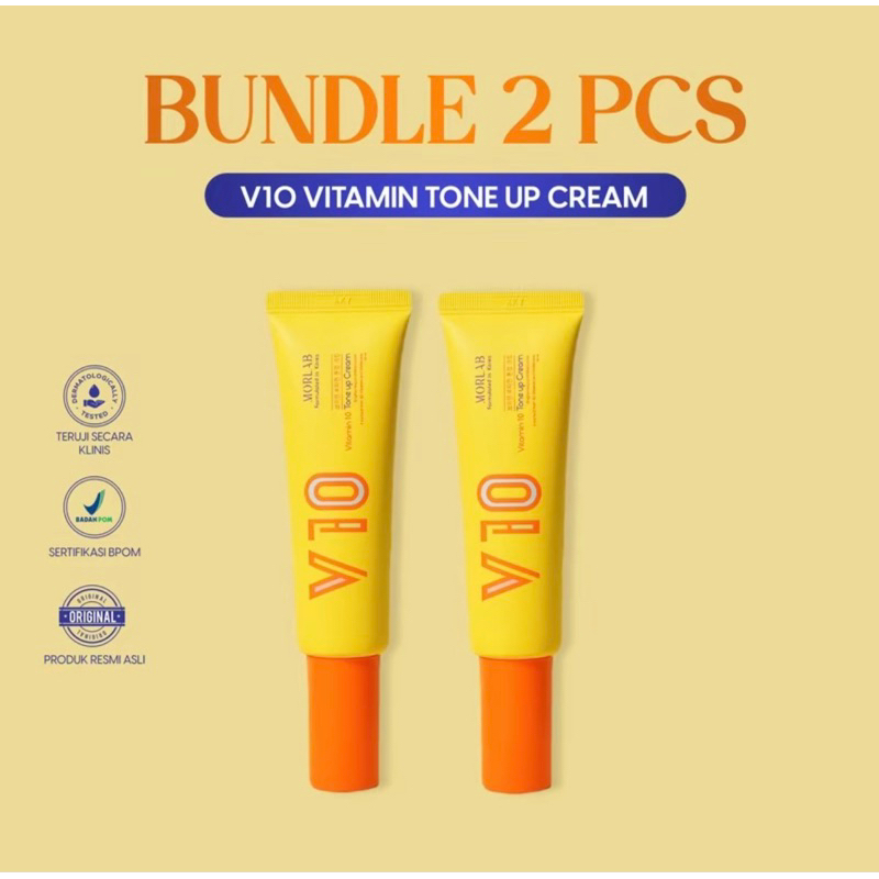 Jual [𝗚𝗮𝗿𝗮𝗻𝘀𝗶 𝟭𝟬𝟬% 𝗢𝗿𝗶] MORLAB - V10 VITAMIN TONE UP CREAM WITH ...
