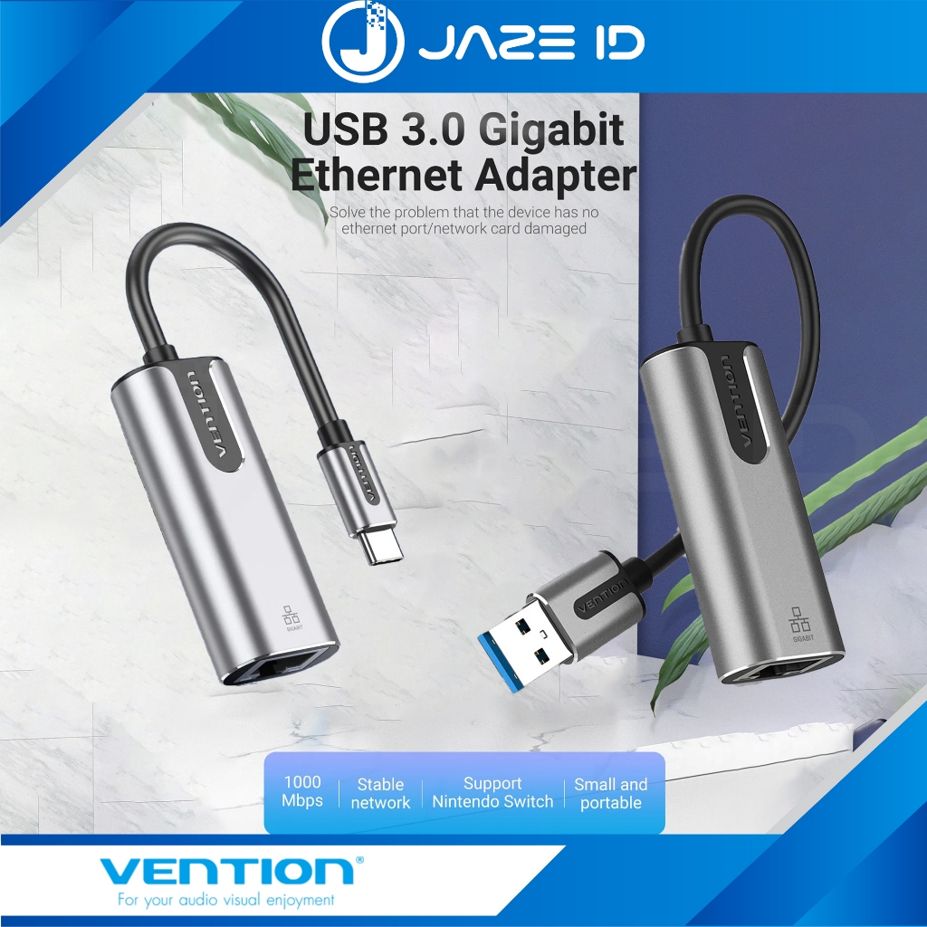 Jual Vention Adapter USB A 3.0 Type C to RJ45 LAN Gigabit Ethernet ...