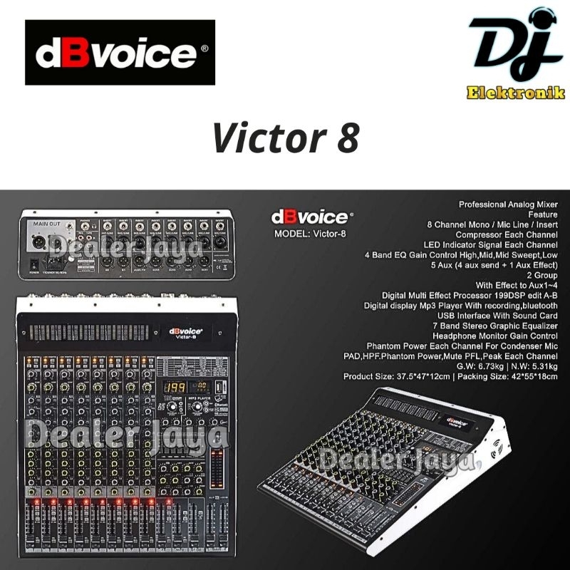 Jual Mixer Analog DB Voice VICTOR 8 / VICTOR8 - 8 channel (dBVoice ...