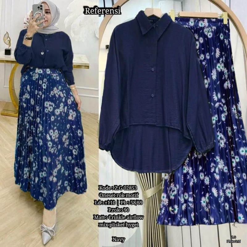 Jual ONE SET ROK SUNNY ONE SET ROK BUNGA MATAHARI LD 110 | Shopee Indonesia