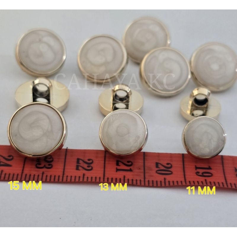 Jual Isi 100 Kancing Baju Hias Nikel Abstack Mutiara Putih list Gold ...