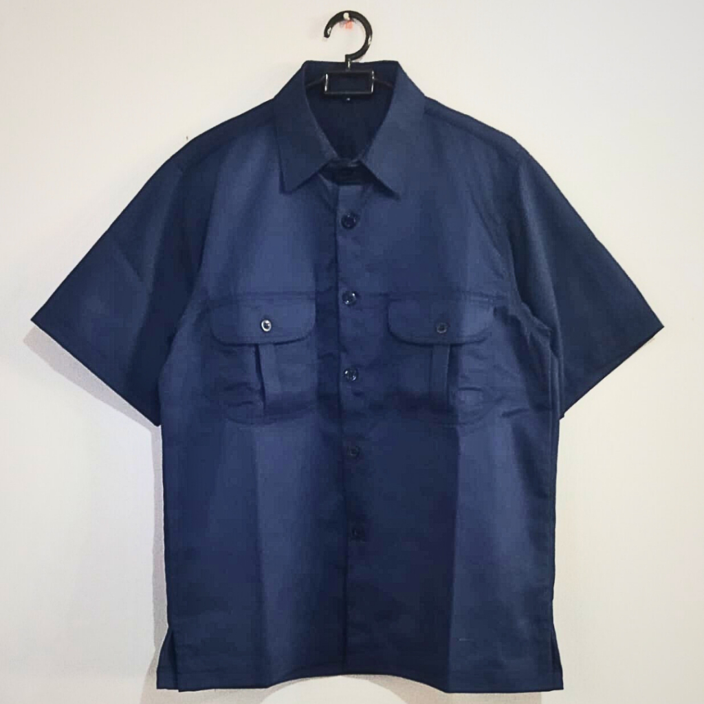 Jual GROSIR Kemeja Workshirt Polos Hitam - Kemeja Kerja - Kemeja Polos ...