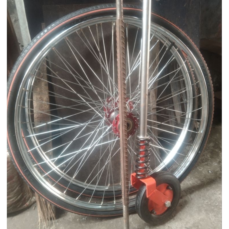 Jual BONUS KLEM FULL SET RODA GEROBAK VELG BECAK KOMPLIT TINGGAL PASANG ...