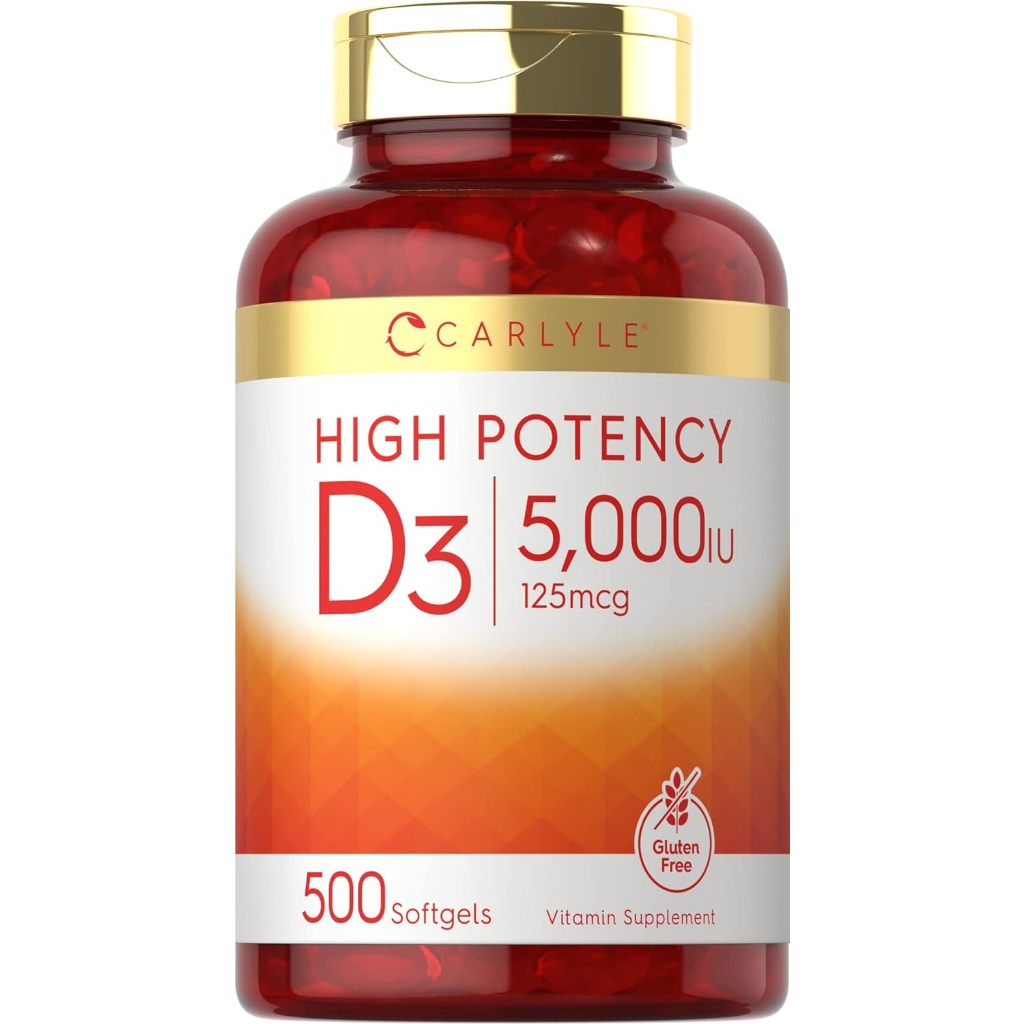 Jual Vitamin D3 5000 IU High Potency Formula 125mcg 500 Softgels ...
