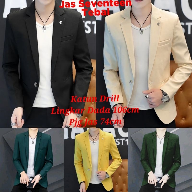 Jual BPS Jas Pria SEVENTEEN Blazer Cowok Laki Laki 17 Seven Teen Polos ...