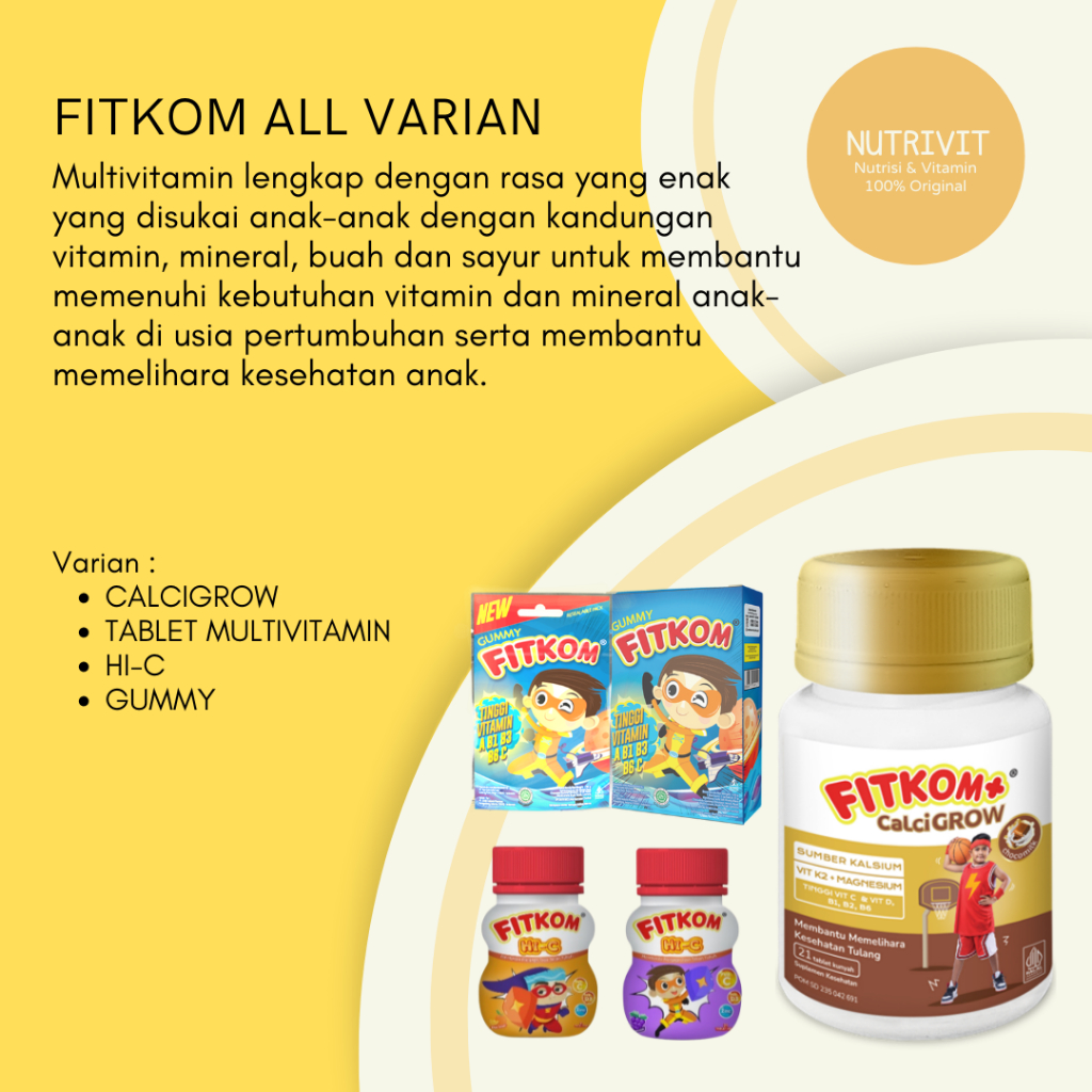 Jual FITKOM ALL VARIAN / CALCIGROW / MULTIVITAMIN | Shopee Indonesia