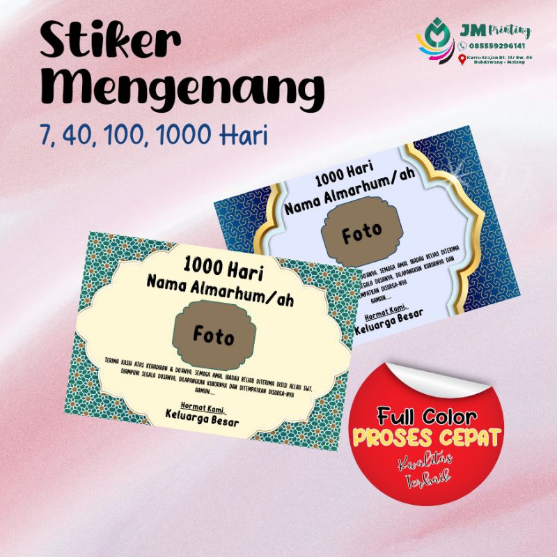 Jual stiker mengenang 7,40,100,1000 hari | Shopee Indonesia