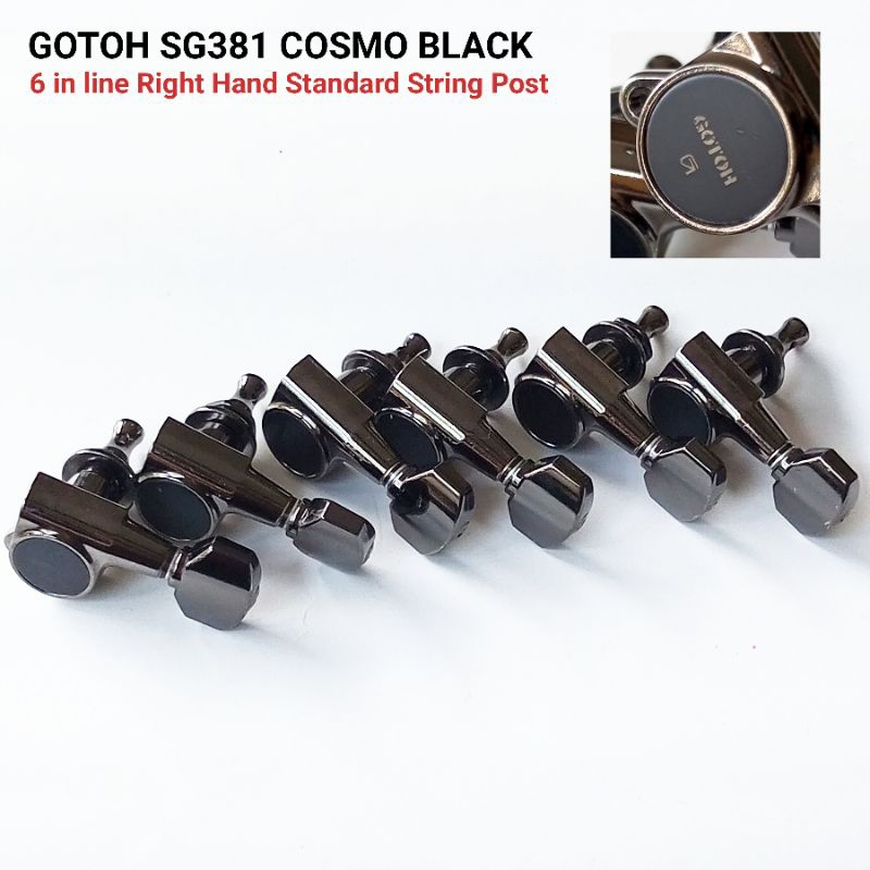 Jual Machine Head Gotoh SG381 6 in line Standard Right Hand Cosmo Black ...