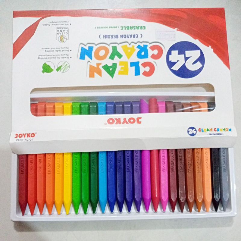 Jual CRAYON CLEAN (CRAYON BERSIH) ERASABLE (DAPAT DIHAPUS) 24 WARNA ...