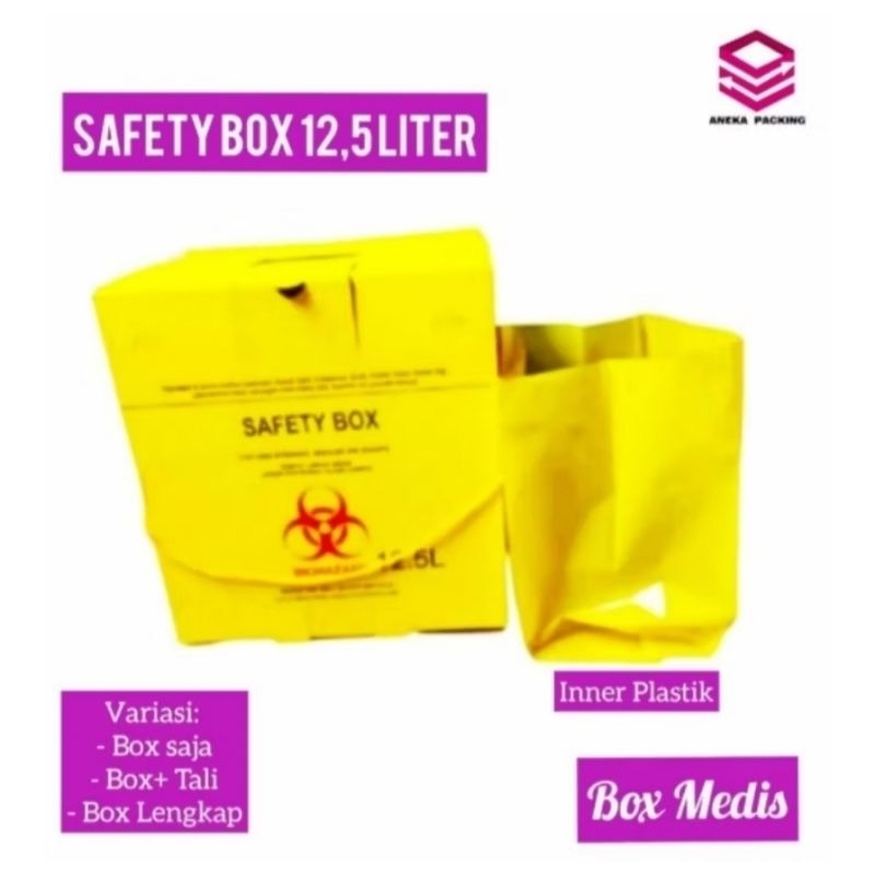 Jual Safety Box 12,5 Liter/Biohazard/Tempat Sampah Medis/Safety Box ...