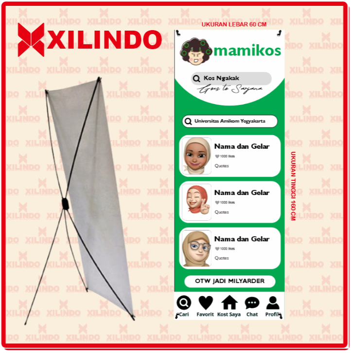 Jual XBANNER WISUDA DESAIN MAMIKOS MAMI KOS POWER PUFF | Shopee Indonesia