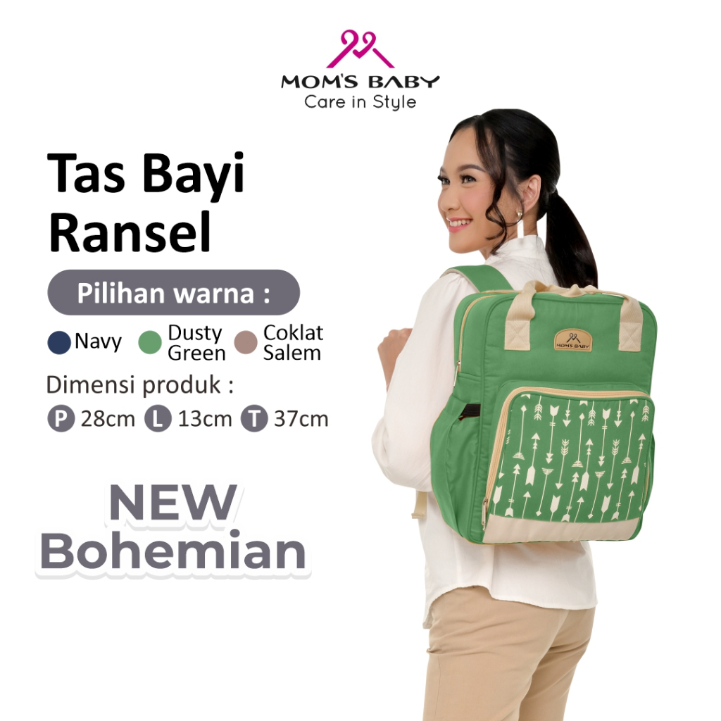 Jual Mom's Baby Tas Bayi Ransel Diapers Bag Bohemian | Shopee Indonesia
