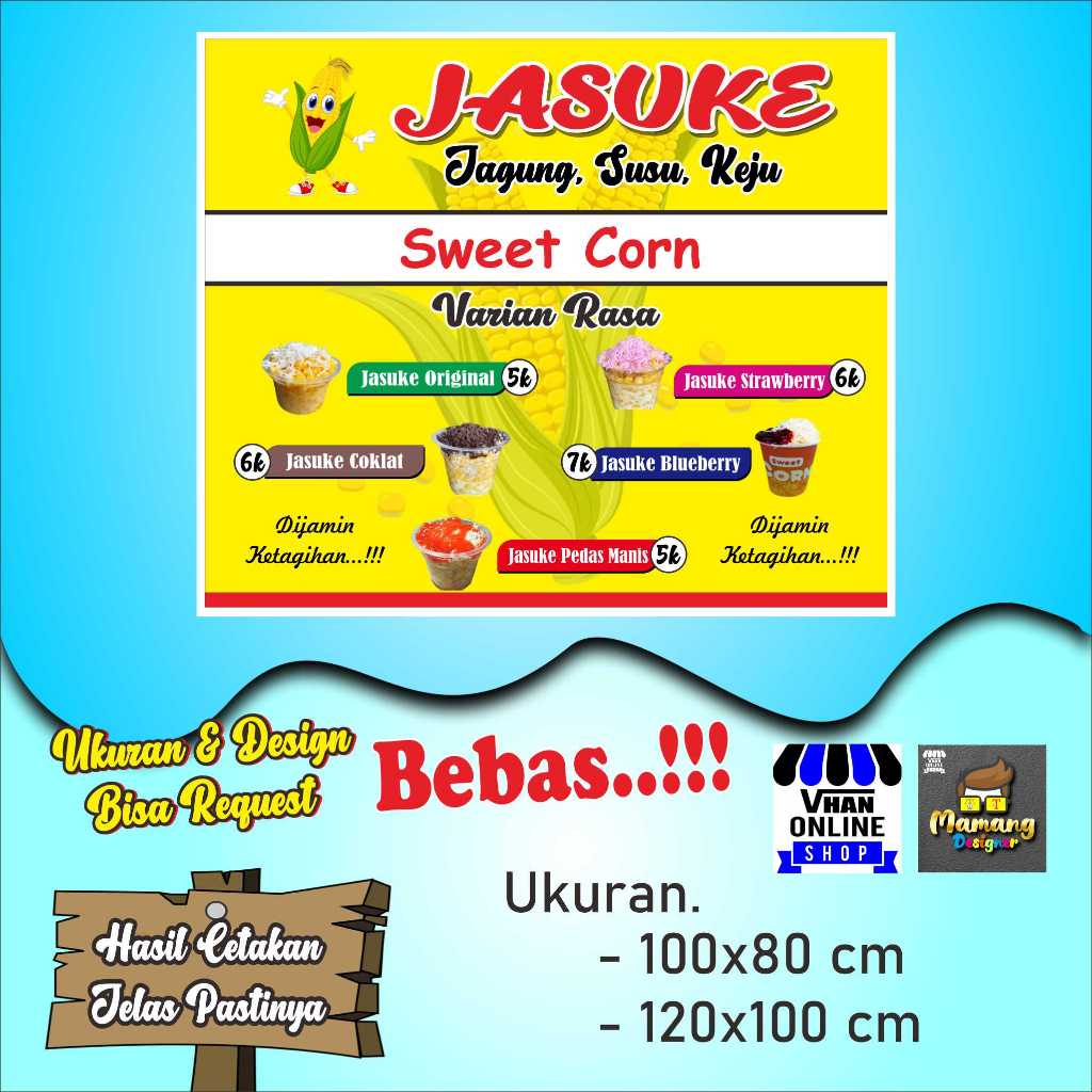 Jual Spanduk, Banner, Mmt Jajanan Jasuke, Jagung Susu Keju, Murah Bagus ...