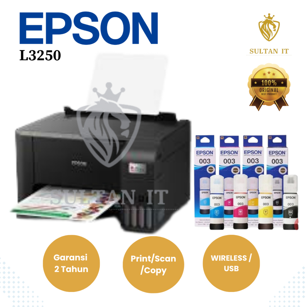 Jual BEST SELLER Printer Epson L3250 (Warna Hitam) / L3256 (Warna Putih) Wifi All in One Printer ...