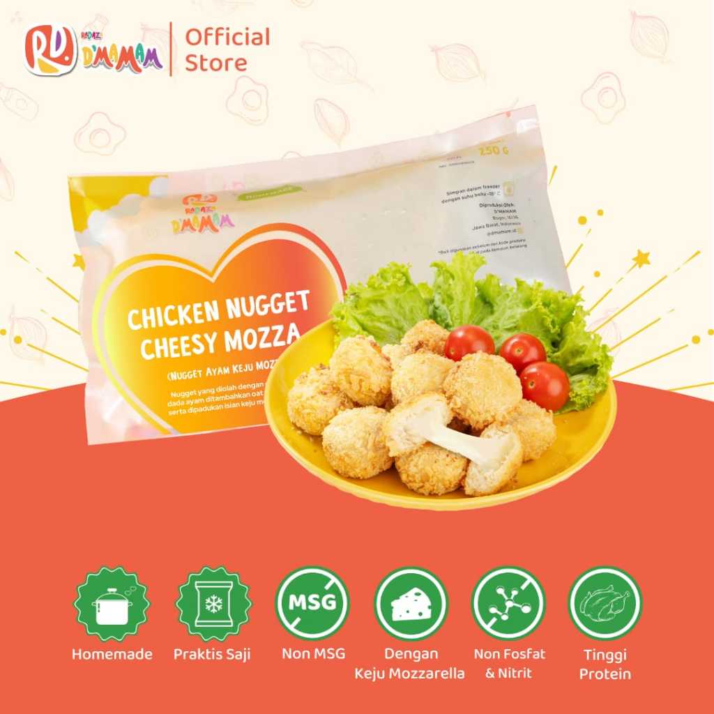 Jual Radaza D'MAMAM Chicken Nugget Cheesy Mozarella 250g Homemade ...