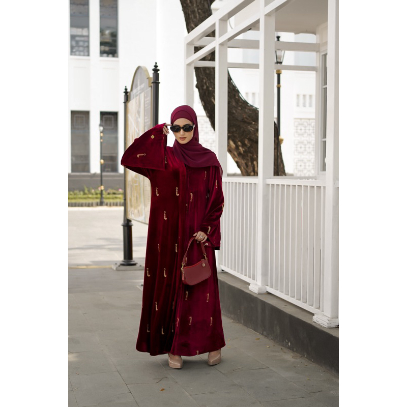 Jual Nurasagaf - izhma abaya mewah elegant hitam pesta gamis syari ...