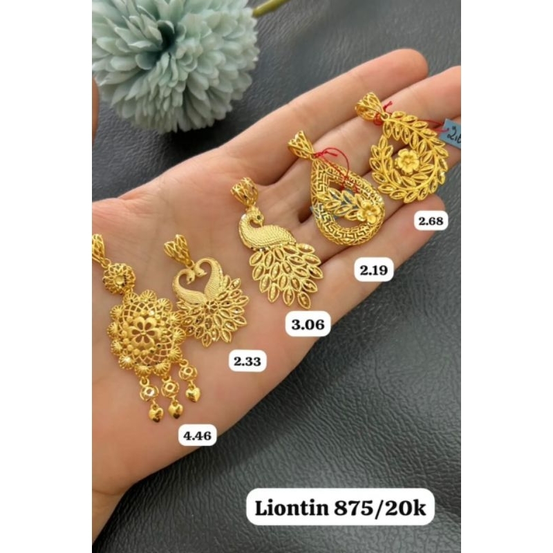 Jual Liontin Bunga Kendari Burung Merak Cendrawasih Tetes Daun Emas ...