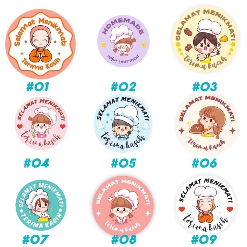 Jual TAFBABY - Stiker Thank You 500 pcs Selamat Menikmati Sticker Bulat ...