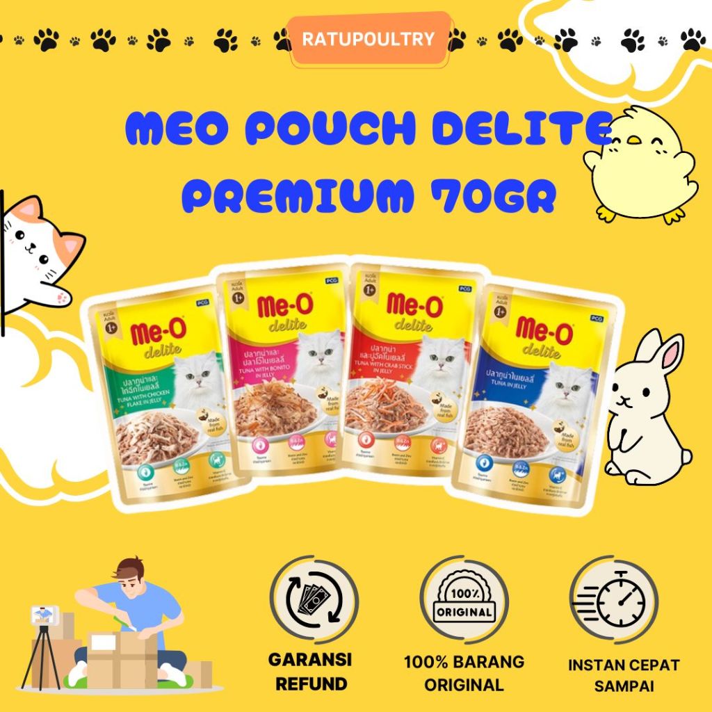 Jual Me-O Delite Makanan Basah Kucing Dewasa 70 g MEO delite pouch ...