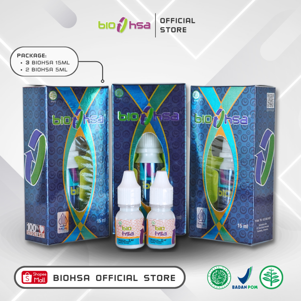 Jual BIO HSA Jamu Tetes Herbal [Paket 3 BioHSA 15ml + 2 Biohsa 5ml ...