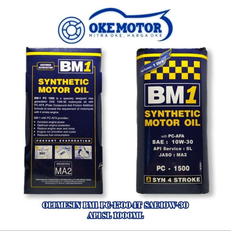 Jual Oli Mesin BM1 PC-1500 4T SAE 10W-30 1L | Shopee Indonesia