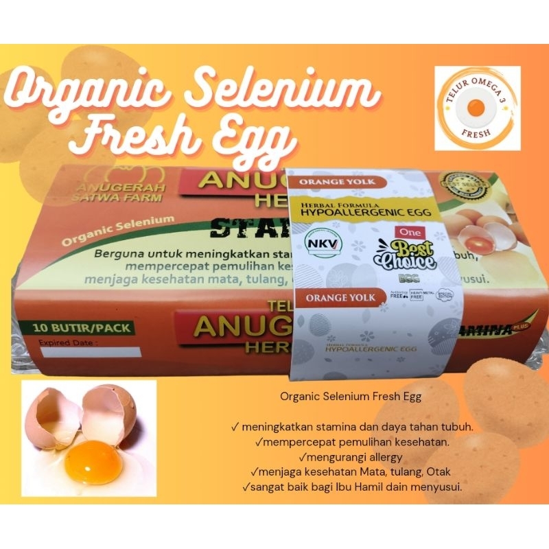 Jual telur ayam organic Selenium (hypoallergenic) | Shopee Indonesia
