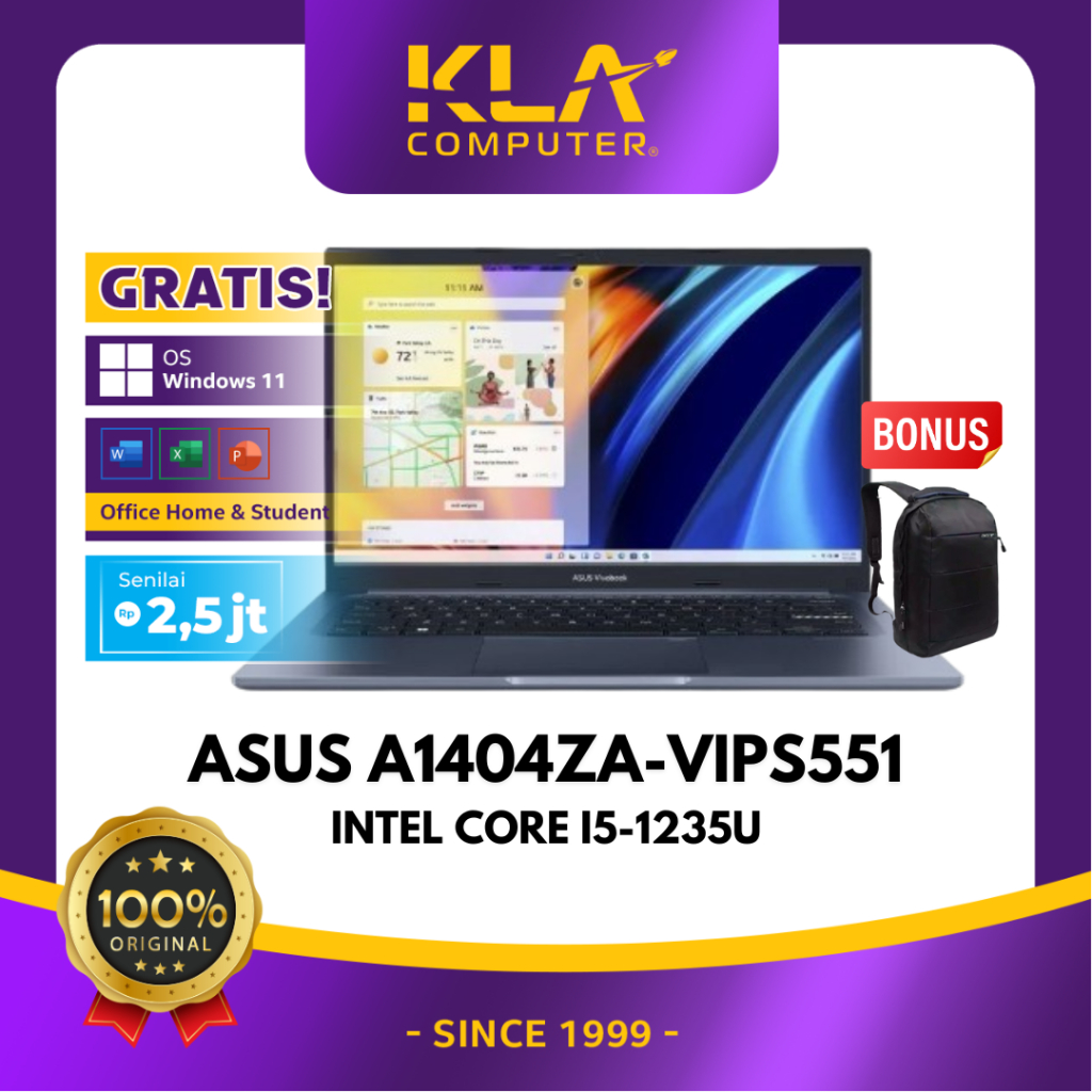 Jual ASUS VIVOBOOK 14 A1404ZA i5 1235U RAM 8GB-16GB 512GB SSD WIN11 OHS ...
