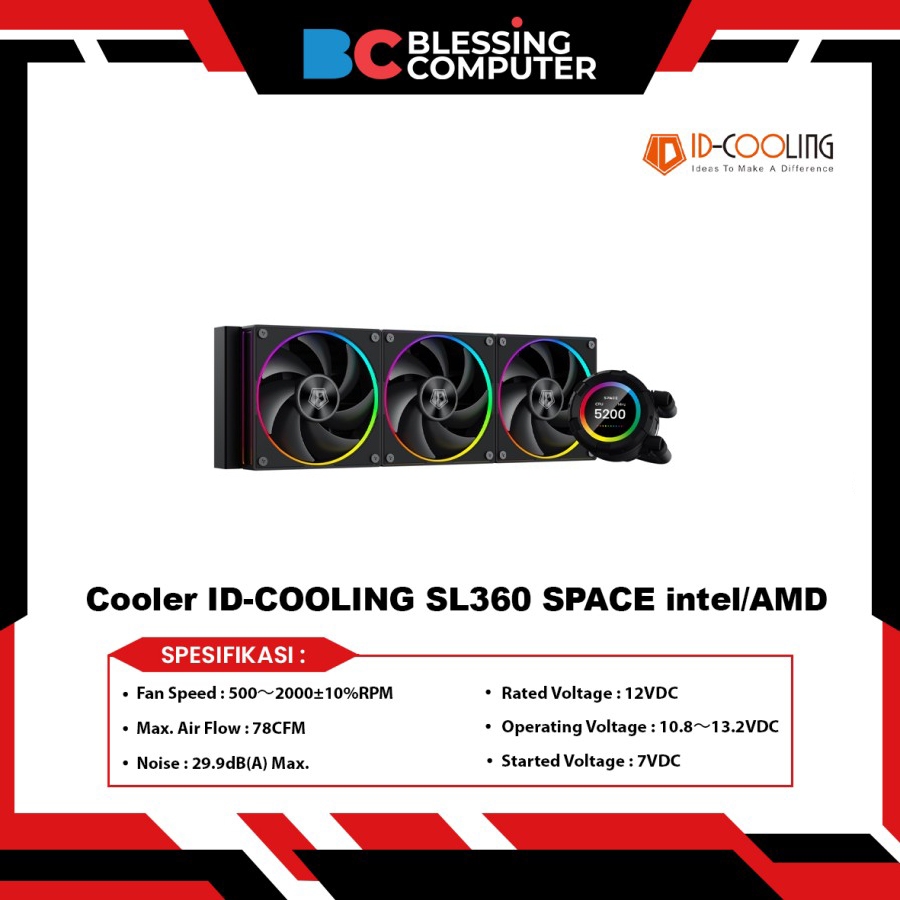 Jual Cooler ID-COOLING SL360 SPACE intel/AMD - Black | Shopee Indonesia