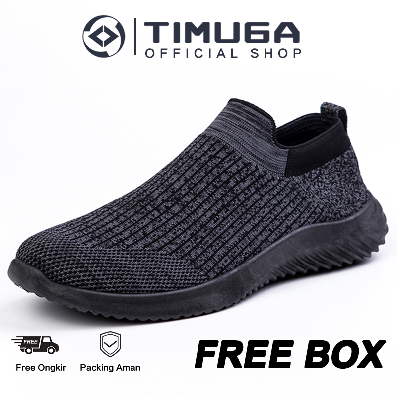 Jual TIMUGA Sepatu Slip On Pria Sneakers Casual Kerja Sepatu Cowok Slop ...