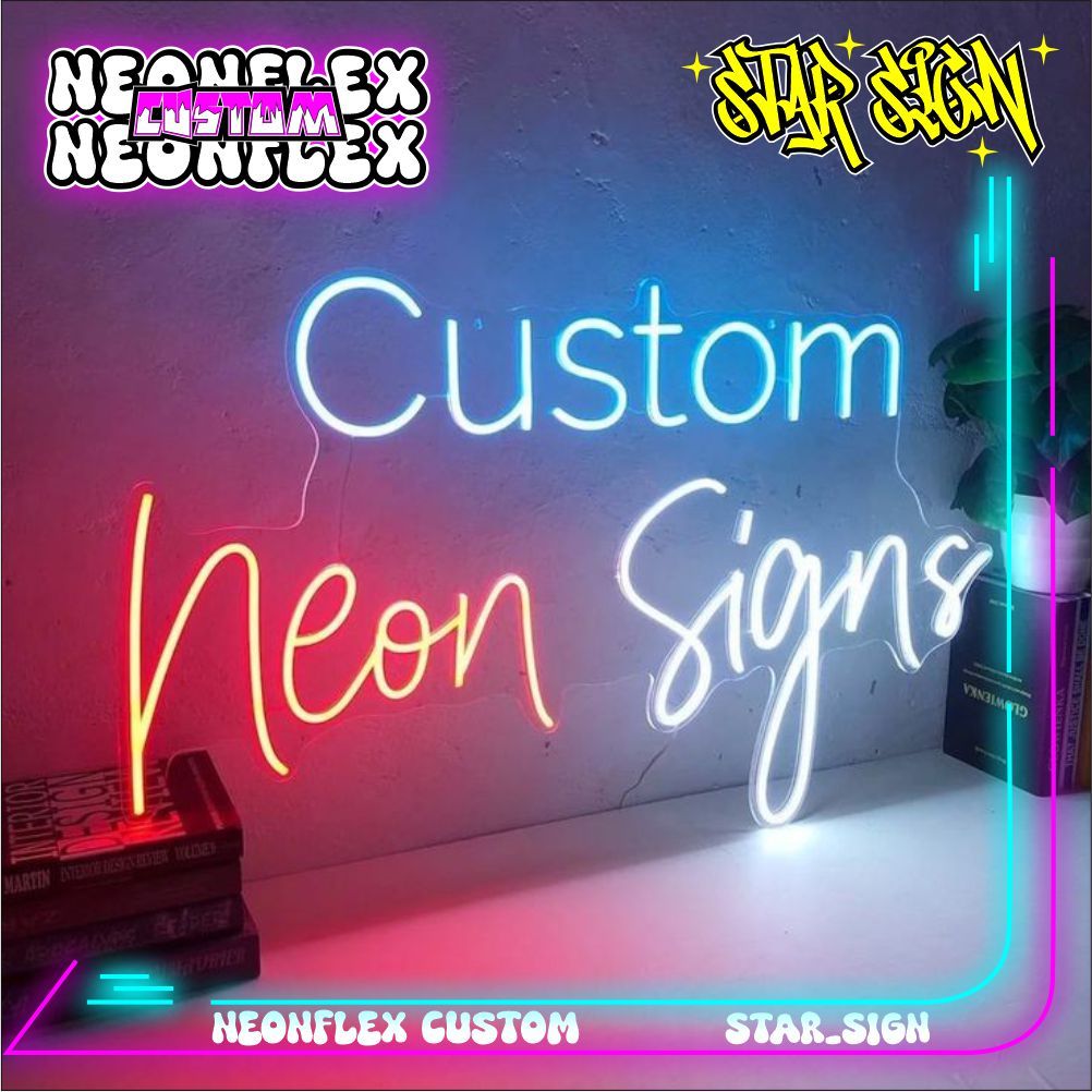Jual STAR SIGN Custom Neon Sign Lampu LED Huruf Nama Nyala Hiasan ...